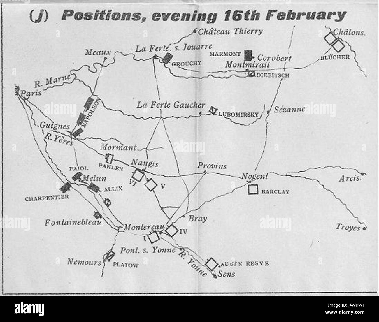 The Winterfeldzug of 1814 refers to the positions during the Battle of ...