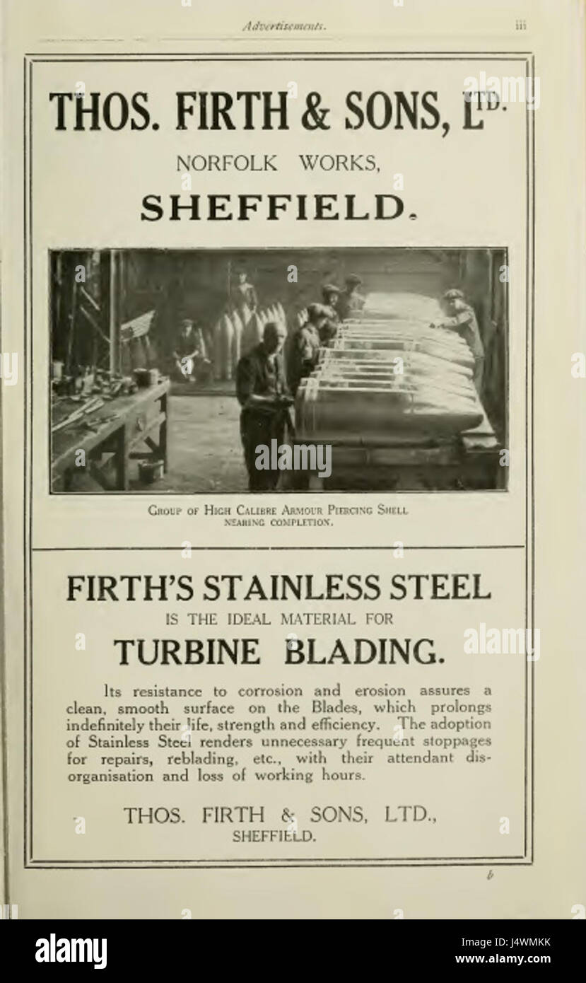This advertisement from Thomas Firth & Sons, featured in Brassey's 1923 ...