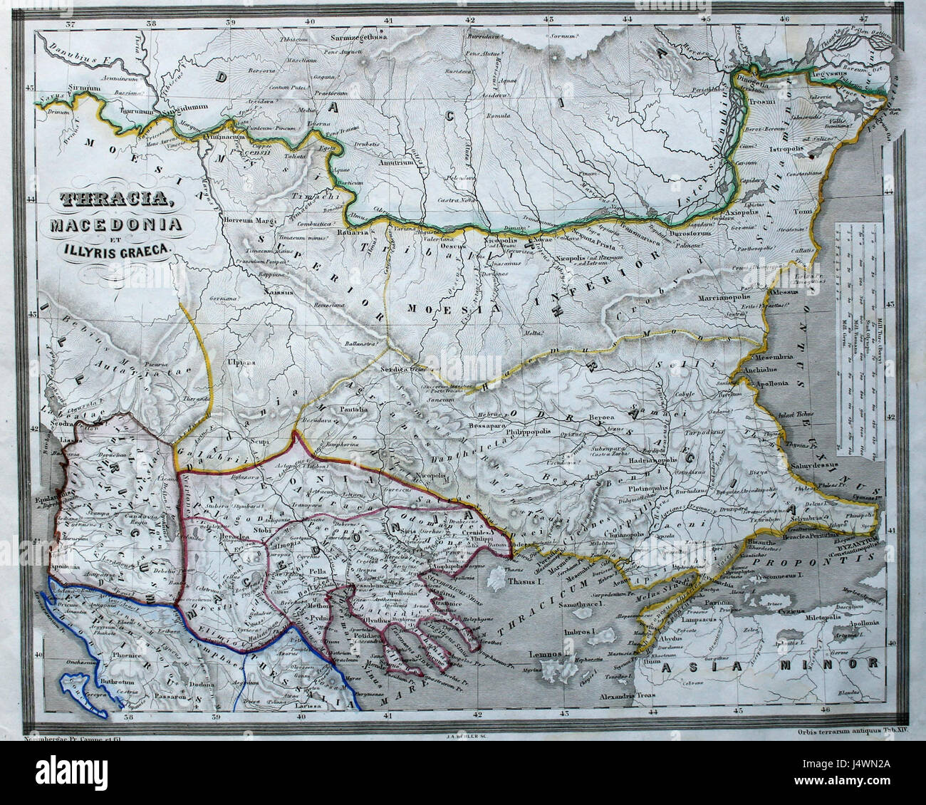 The map 'Thracia Macedonia & Illyris Graeca' from 1861 illustrates the ...