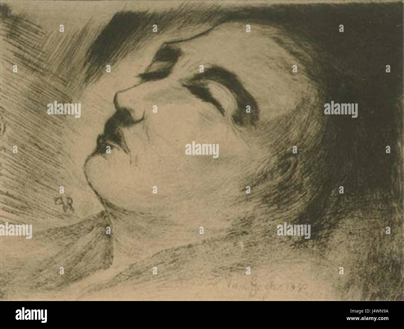 A depiction of Vincent van Gogh's final moments on his deathbed ...