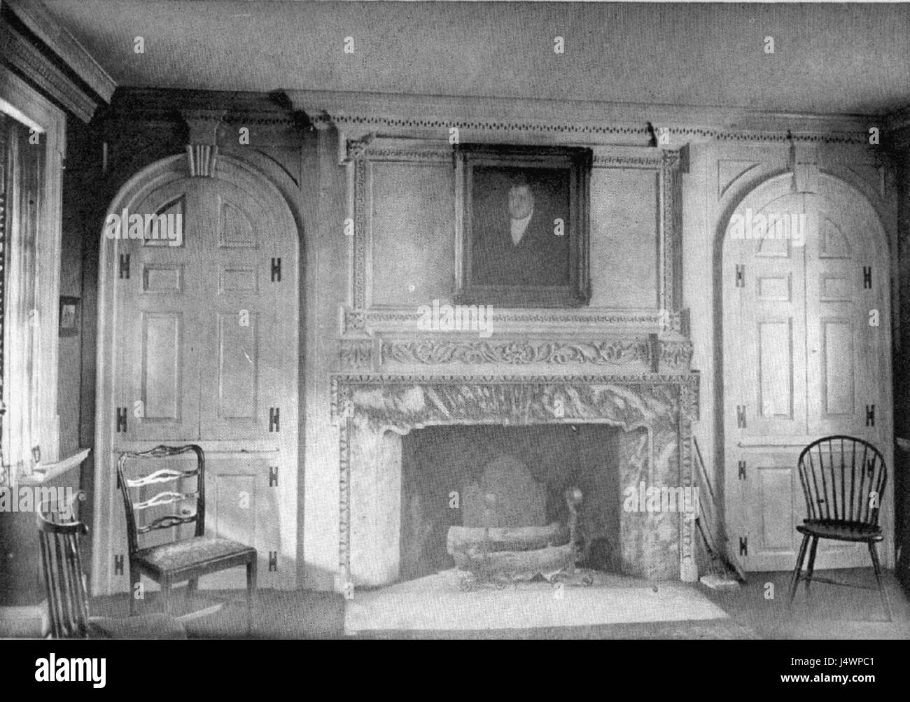 This image depicts the parlor of Whitby Hall, a historical building ...