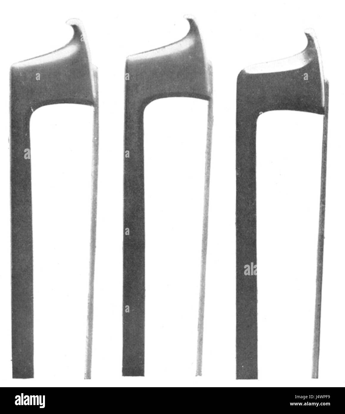 This title refers to two bows crafted by D. Peccatte and one by Panormo ...