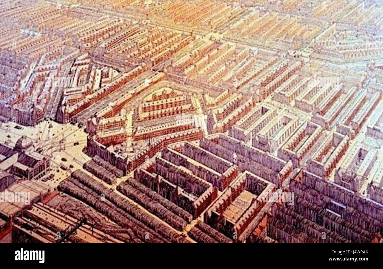 This aerial view showcases the Zuiderstation and Plan Zuid areas ...