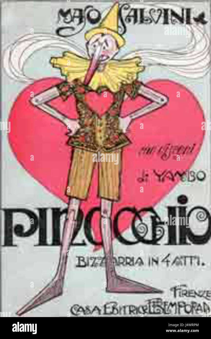 The 1919 edition of 'Pinocchio' by Yambo Maso Salvini presents an early ...