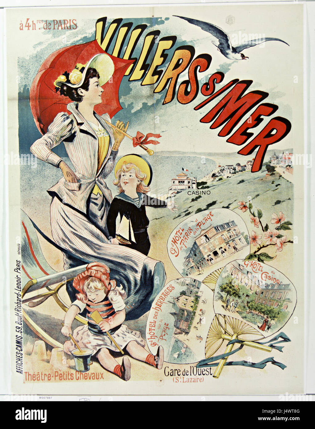 An old advertisement poster from Villers-sur-Mer, a seaside town in ...