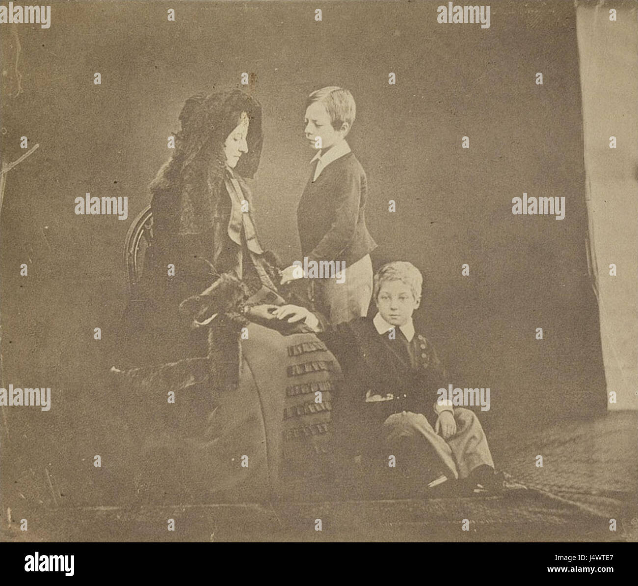 'Victoria Gaston and Ferdinand 1852' is a historical depiction, likely ...