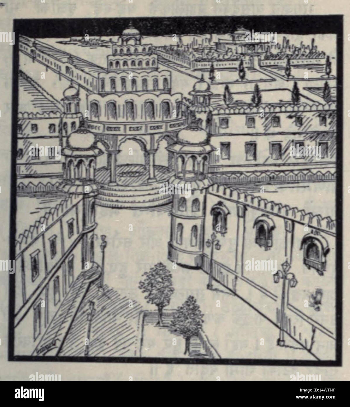 This depiction shows the ancient city of Dwaraka, located in present ...
