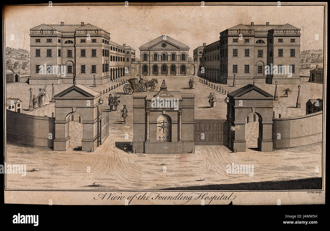 The Foundling Hospital, Holborn, London; a view of the court Wellcome ...