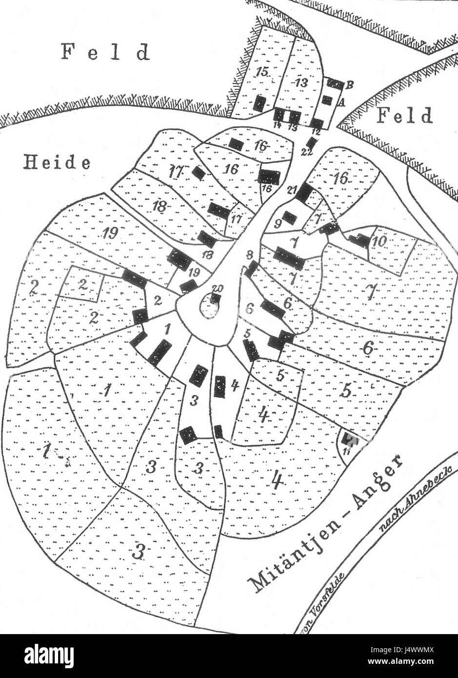 A historical map of Wendschott from 1759, detailing the region's ...