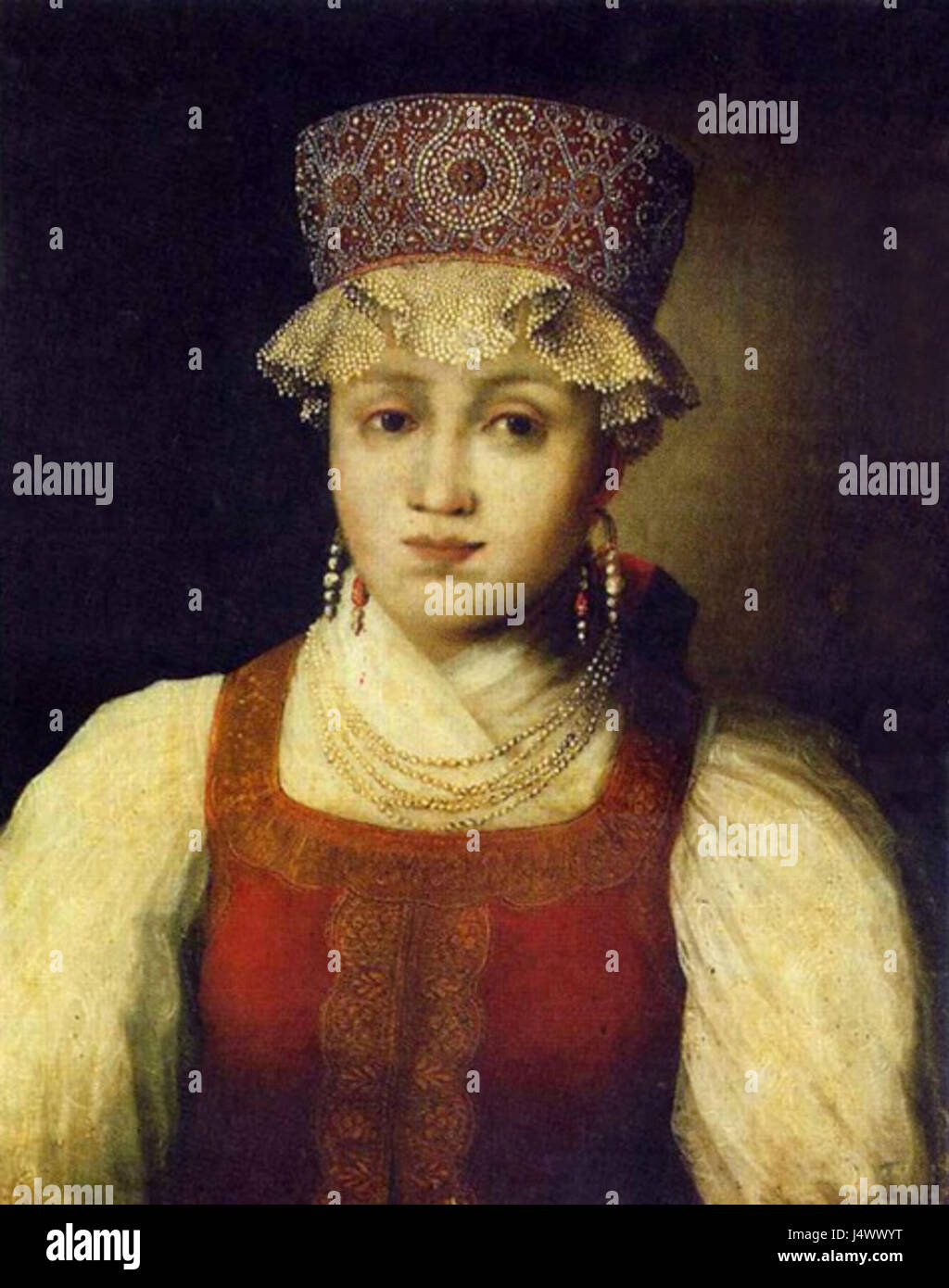 This 1840s portrait depicts an unidentified figure dressed in ...