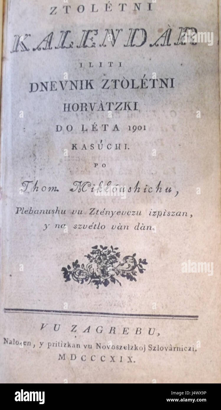'Ztoletni kalendar' (1819) is a Slovak calendar that includes both ...