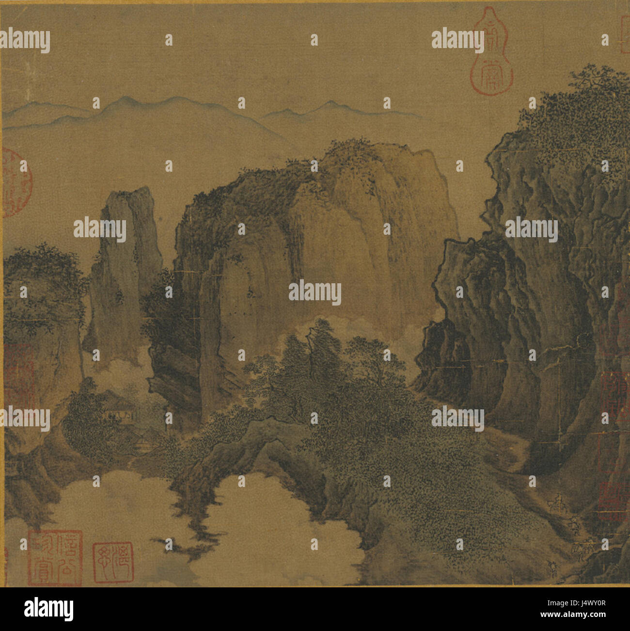 'Travelers in a Mountain Pass' by Xiao Zhao, a 12th-century Chinese ...