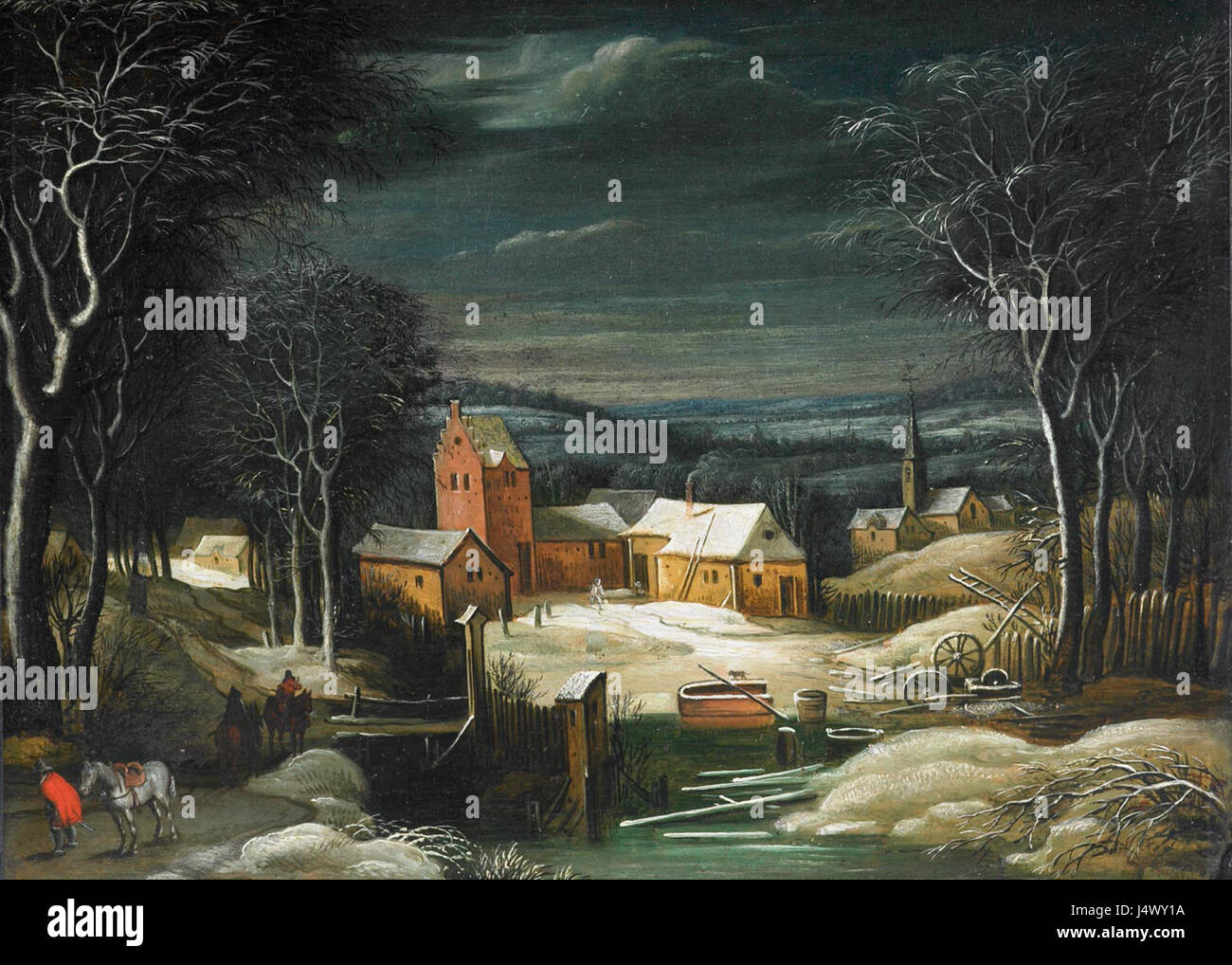 This winter landscape painting by D. van Heil captures the serene ...