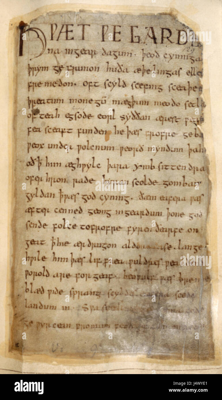 The beginning of Beowulf introduces the hero and the context of the ...
