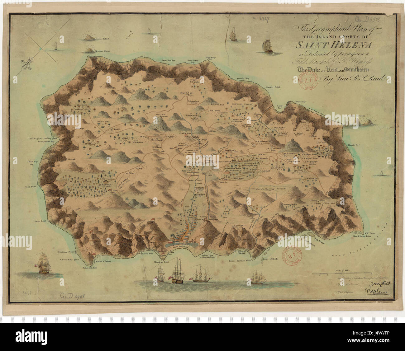 This Geographical Plan of the Island and forts of Saint Helen by Lt ...