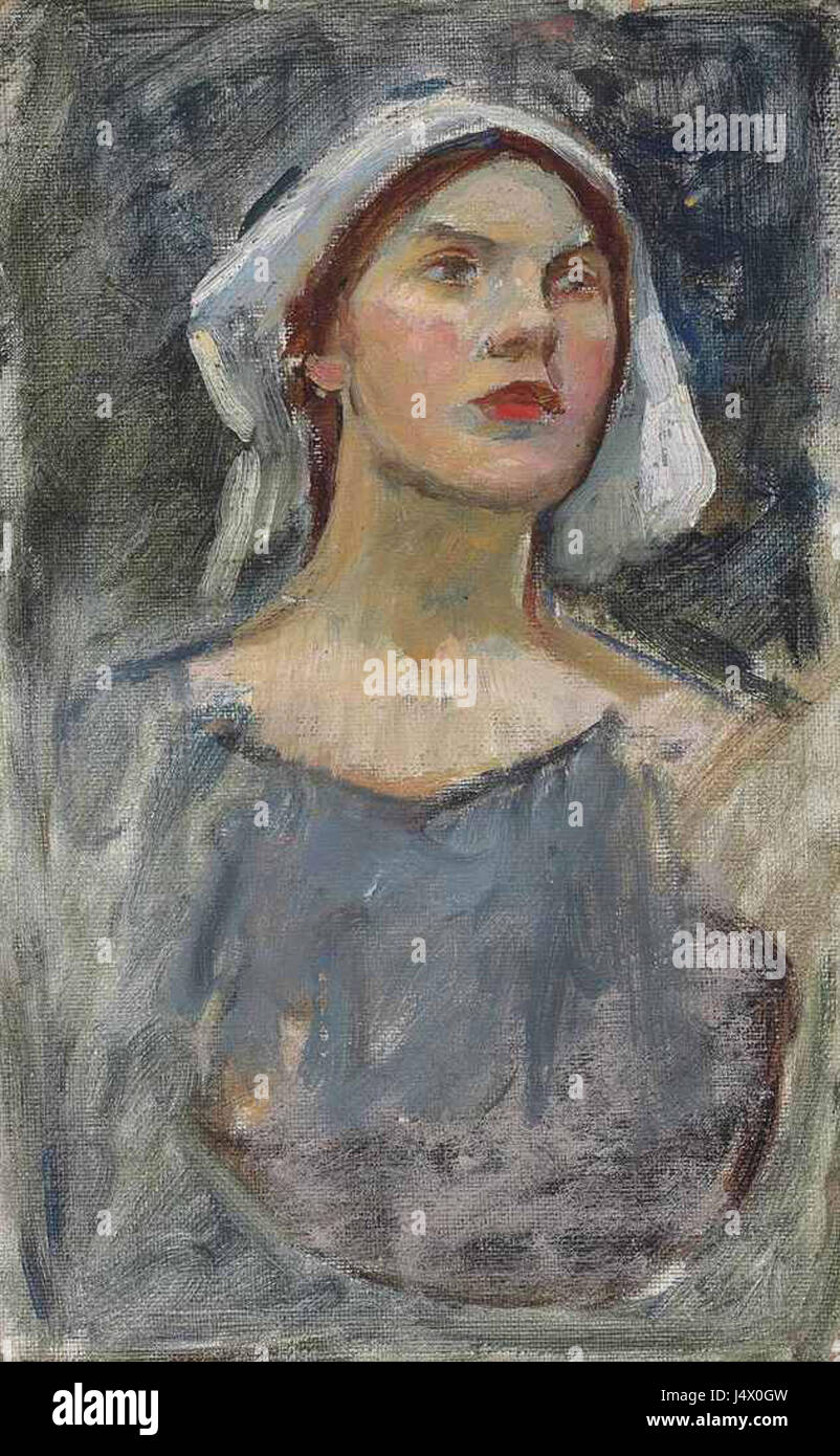 *Head Study* by Waterhouse is an artwork focusing on the detailed ...