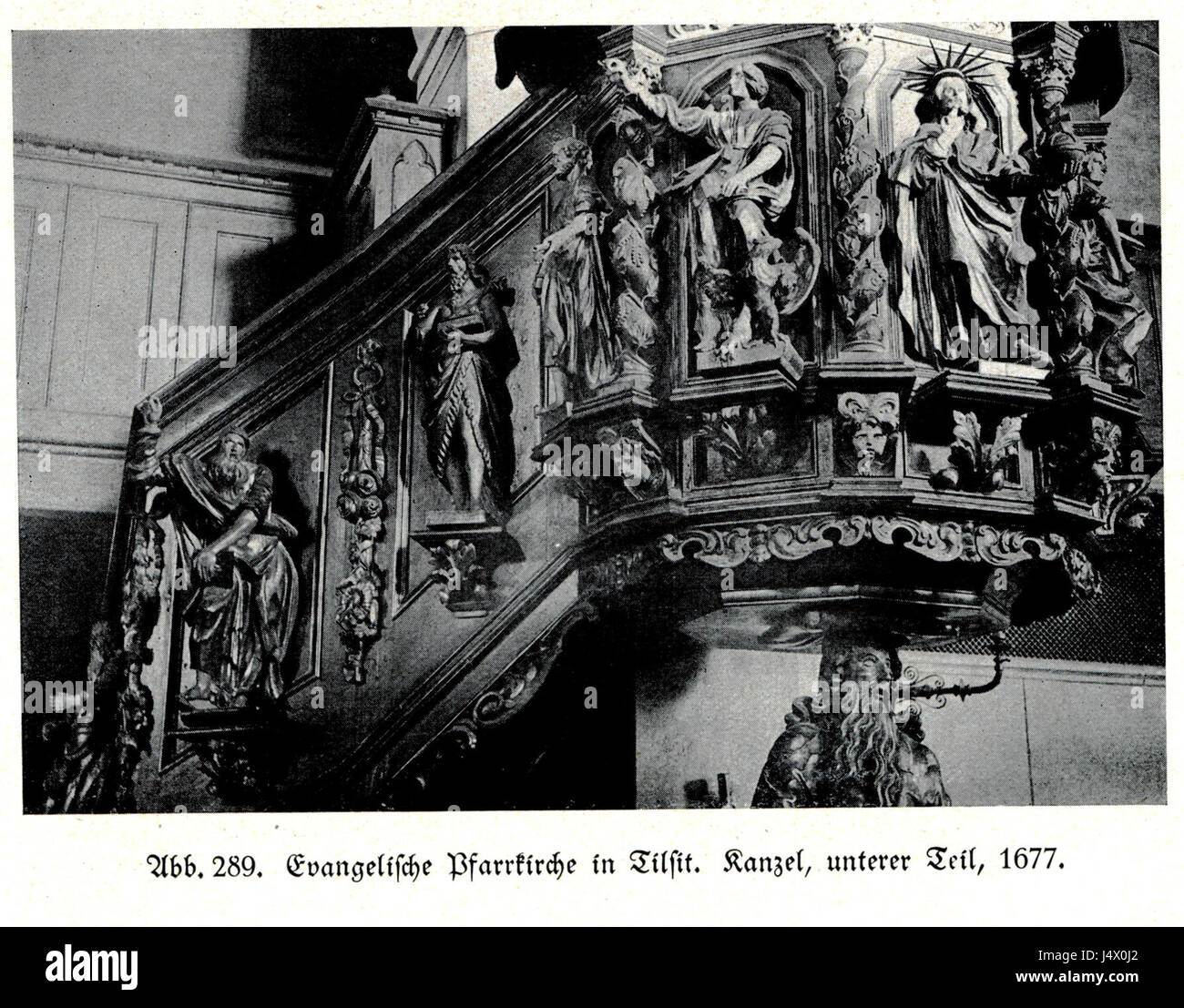 The Evangelische Pfarrkirche in Tilsit, built in 1677, features a ...