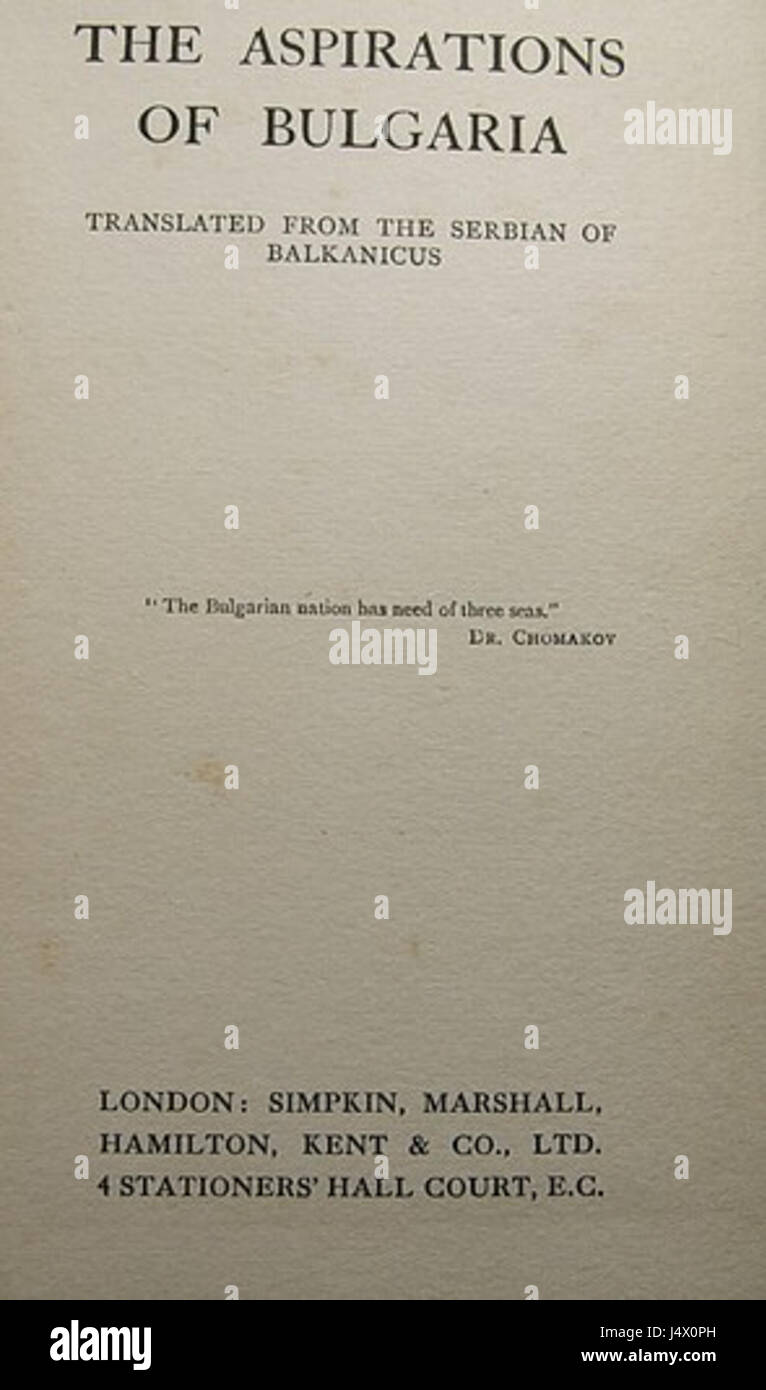 'The Aspirations of Bulgaria' is a work by Stojan Protic that discusses ...