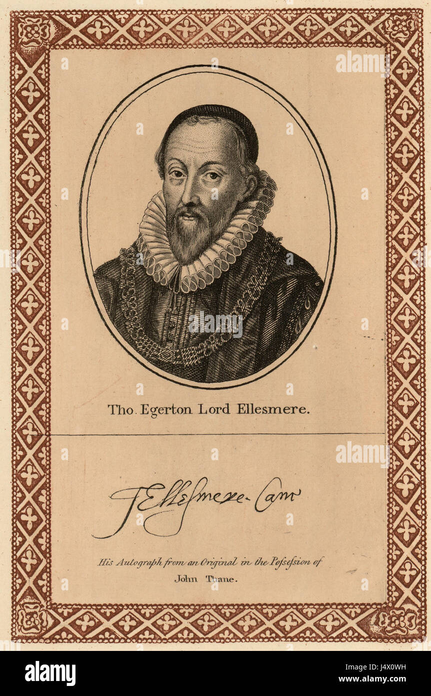Thomas Egerton, Lord Ellesmere, was a notable British aristocrat and ...