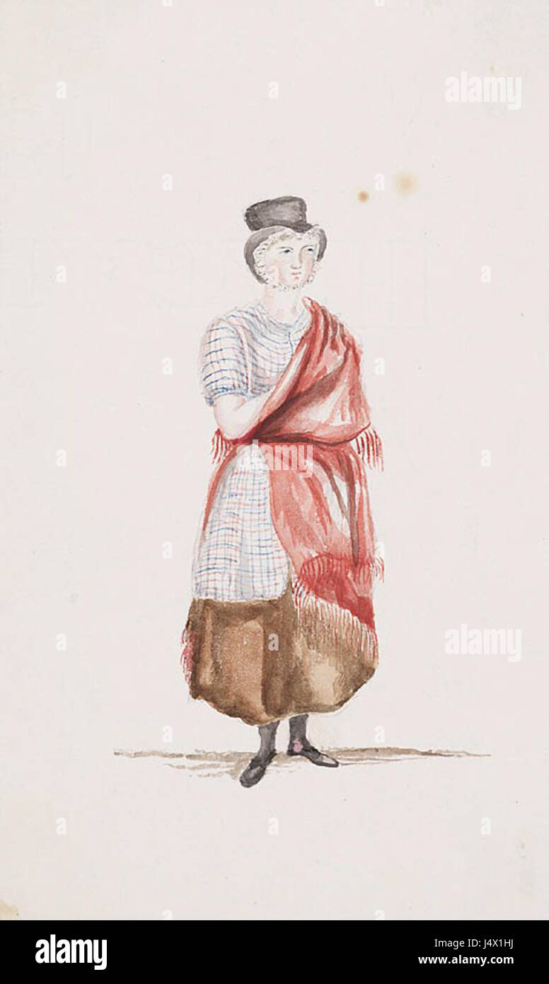 This image shows a Welsh girl wearing traditional Welsh costume. The ...