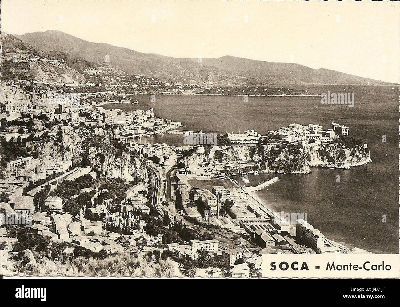 A view of Monaco from around 1950, showcasing the city's famous skyline ...