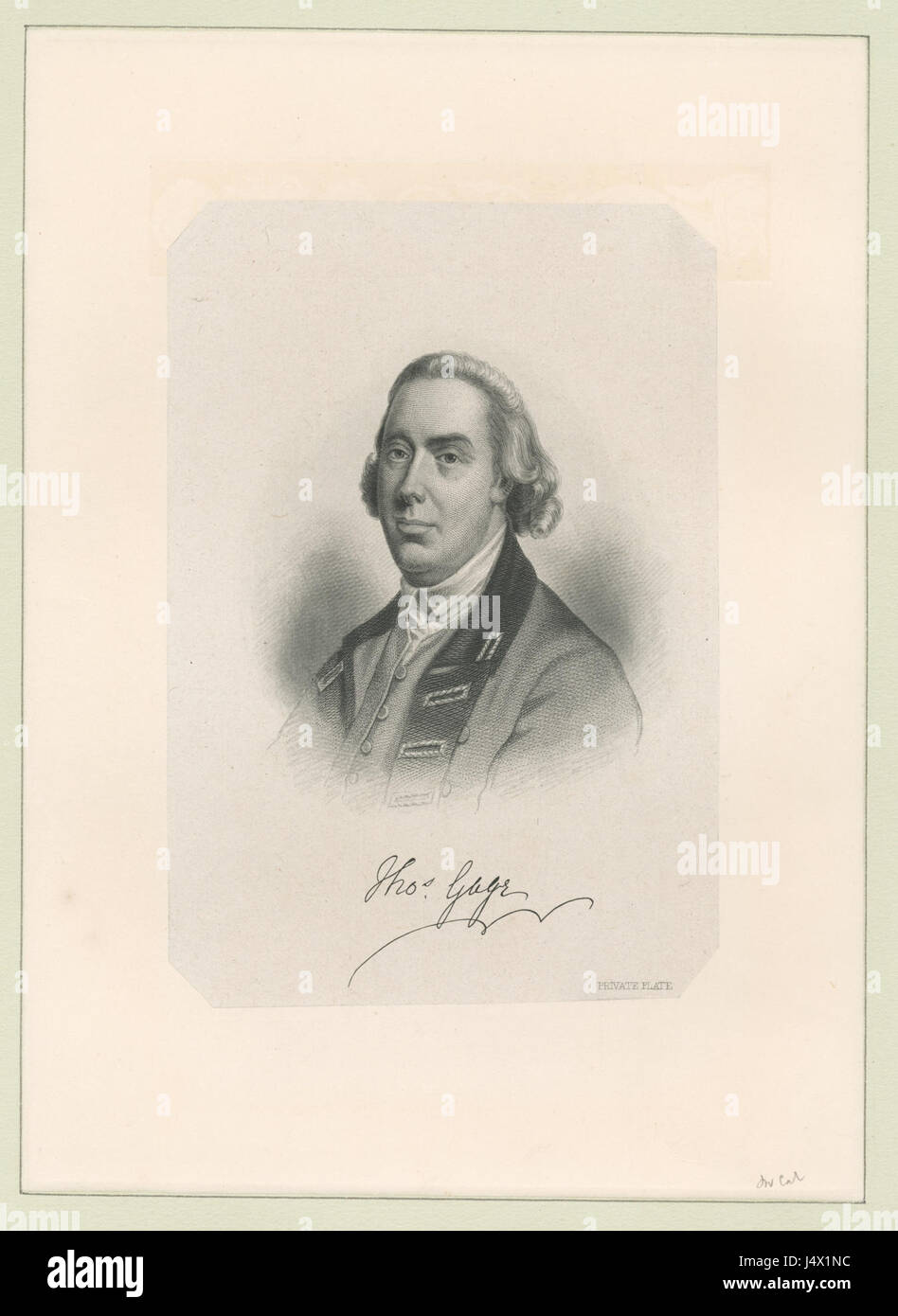 A portrait or historical reference to Thomas Gage, a British general ...
