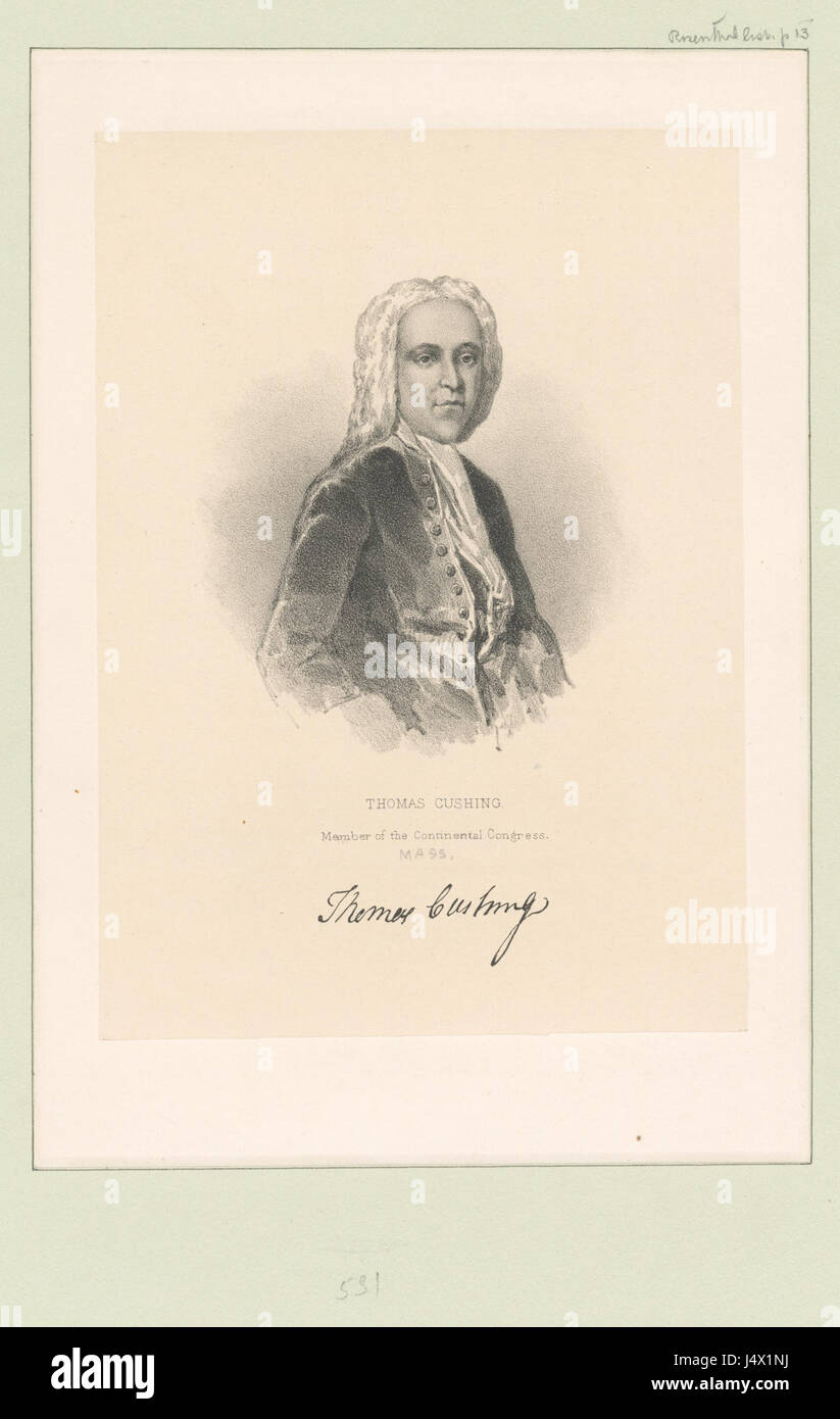 Thomas Cushing, a member of the Continental Congress, played a role in ...