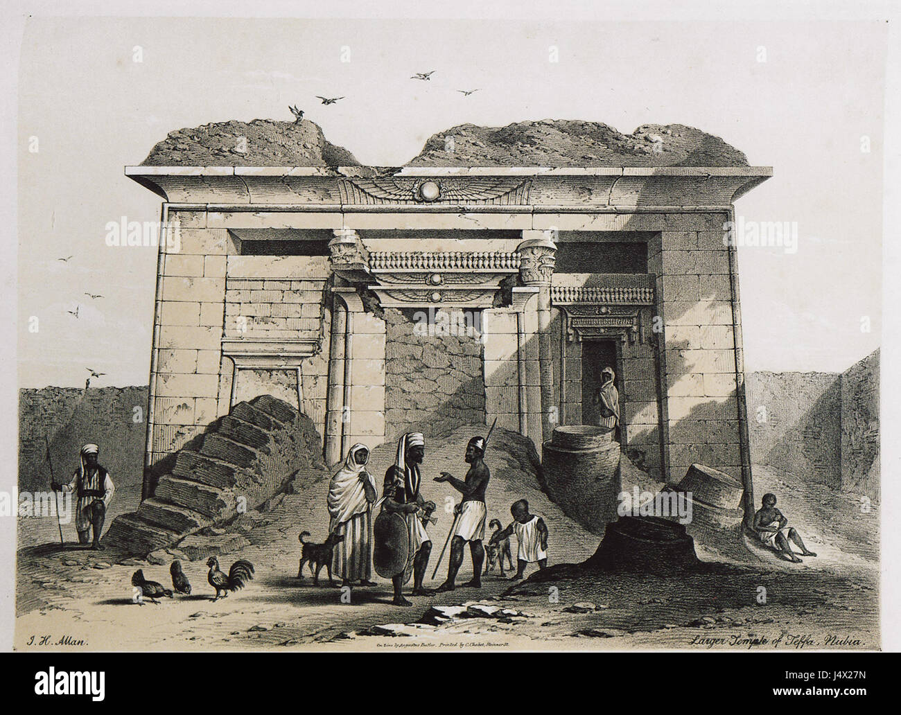 The larger temple of Teffa, Nubia Allan John H 1843 Stock Photo - Alamy