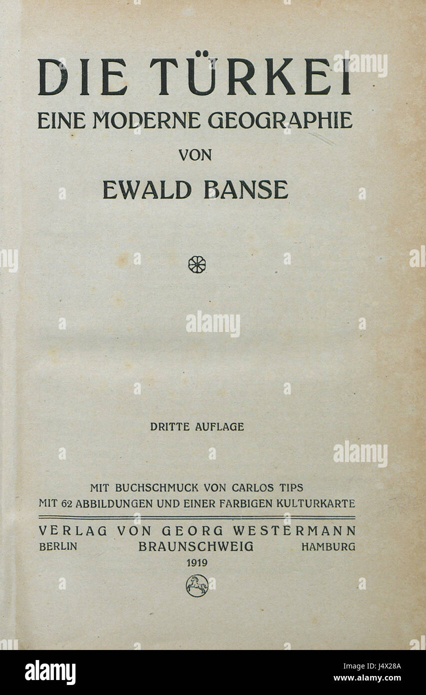 Title page Banse Ewald 1919 Stock Photo - Alamy