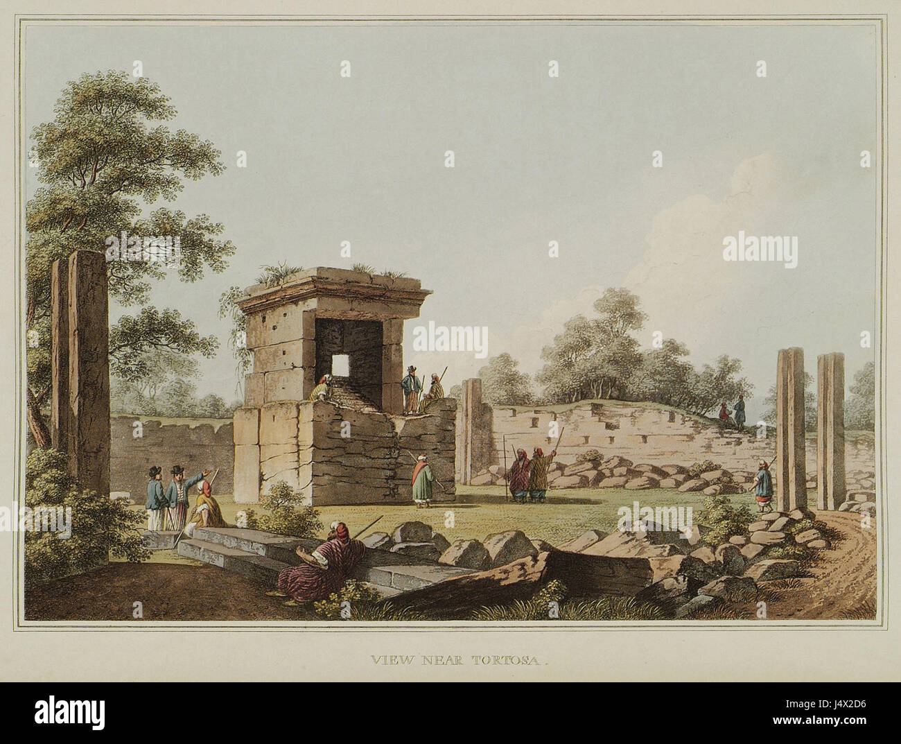 The artwork 'View near Tortosa' by Luigi Mayer from 1810 depicts a ...