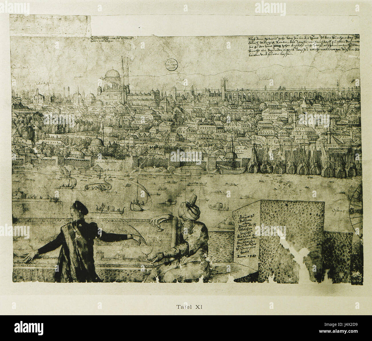 The mosque of Mehmed II in Constantinople Valens aqueduct on the right ...