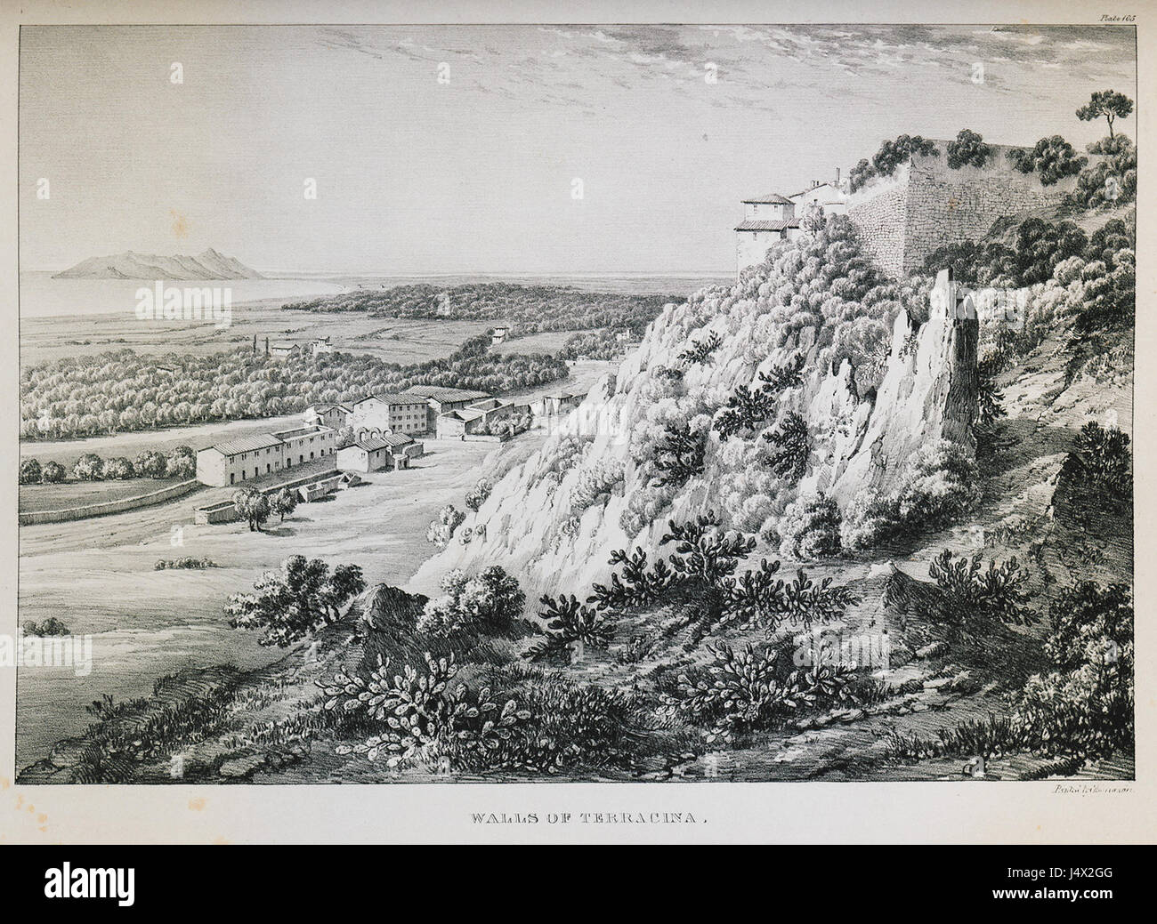 The Walls of Terracina, illustrated by Edward Dodwell in 1834 ...