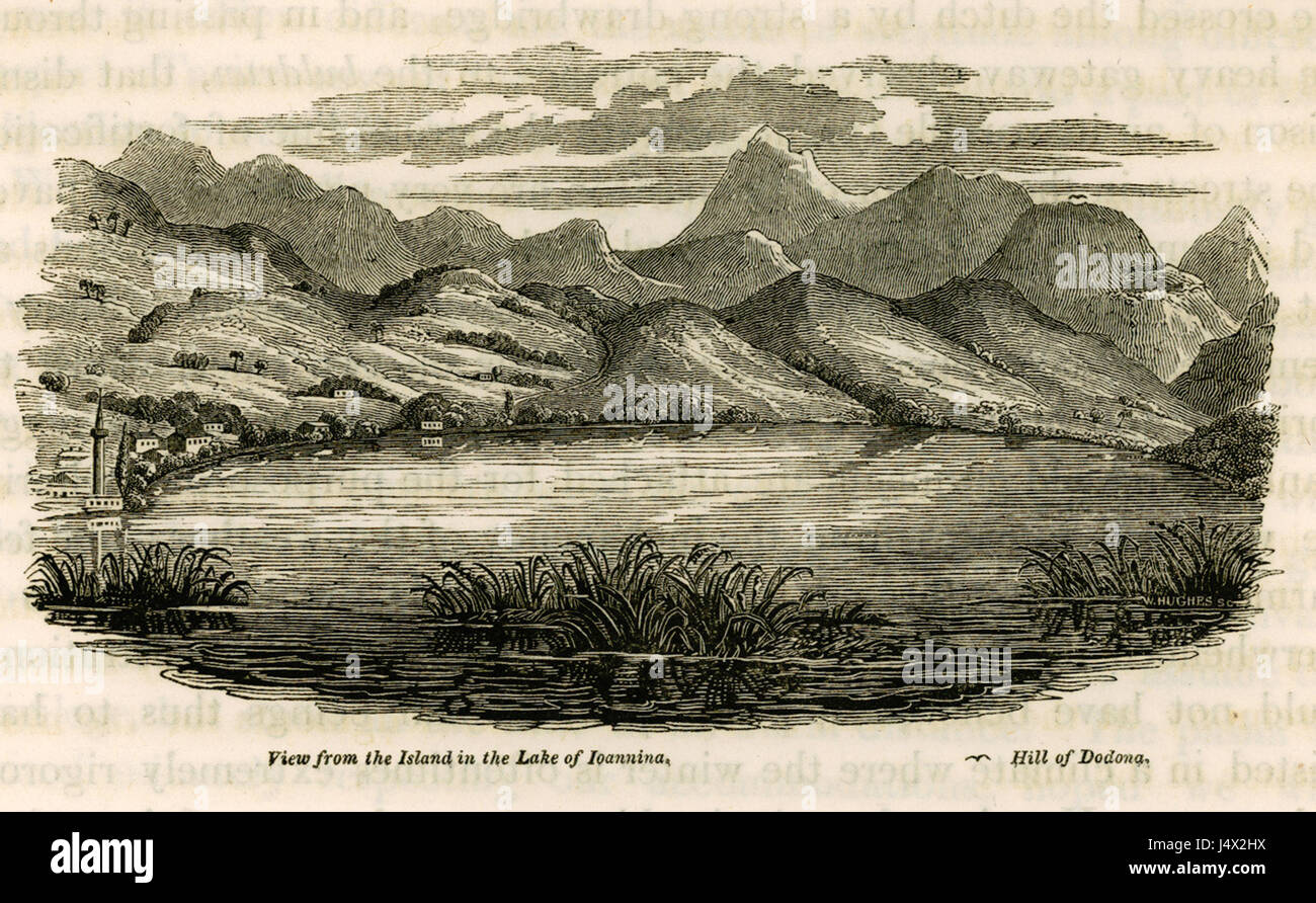 View from the island in the lake of Ioannina Hughes Thomas Smart 1820 ...