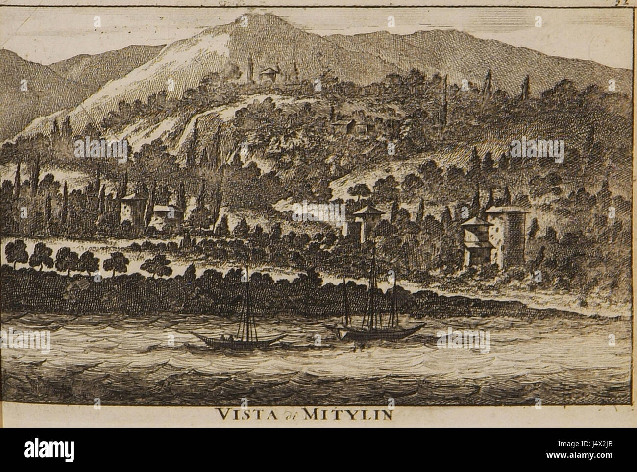 'Vista di Mitylin' is a 1714 work by Cornelis de Bruyn, a Dutch artist ...