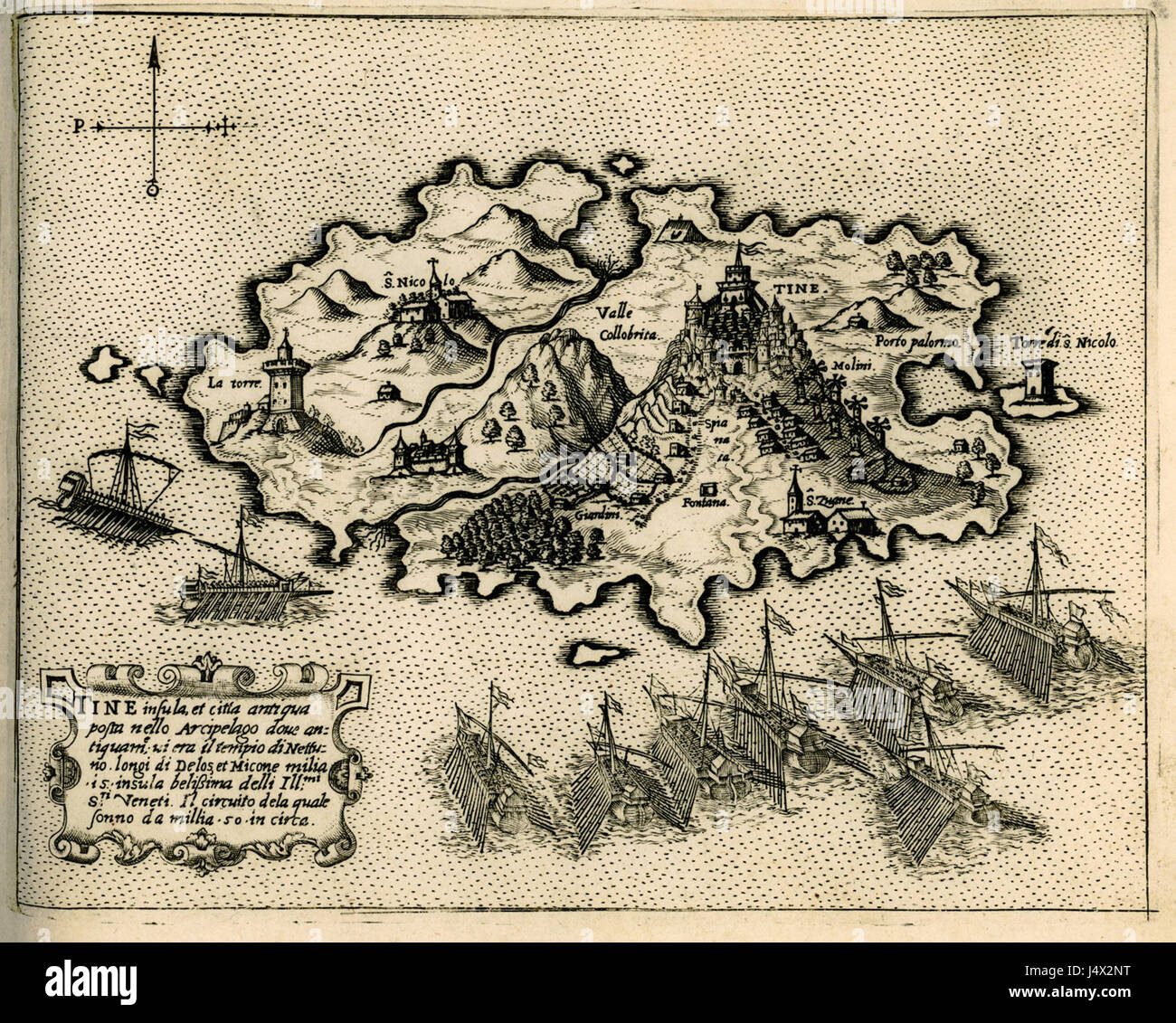 This map by Giovanni Francesco Camocio from 1574 depicts the island and ...