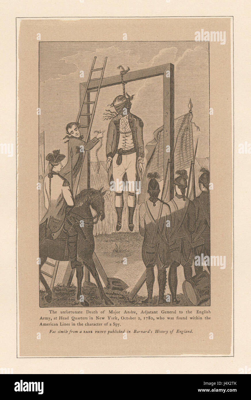 The 'Unfortunate Death of Major Andre' refers to a facsimile print ...