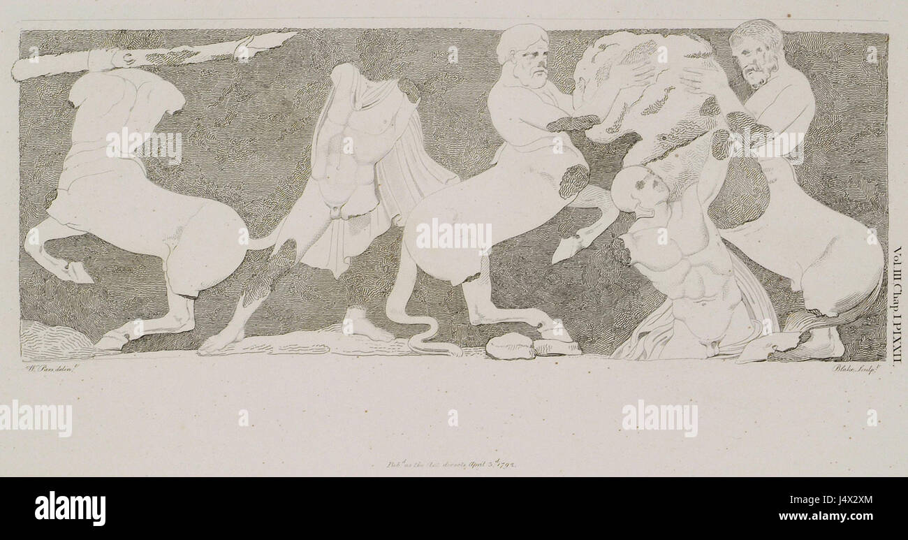 The sculpture on the frieze of the posticus representing the battle of ...