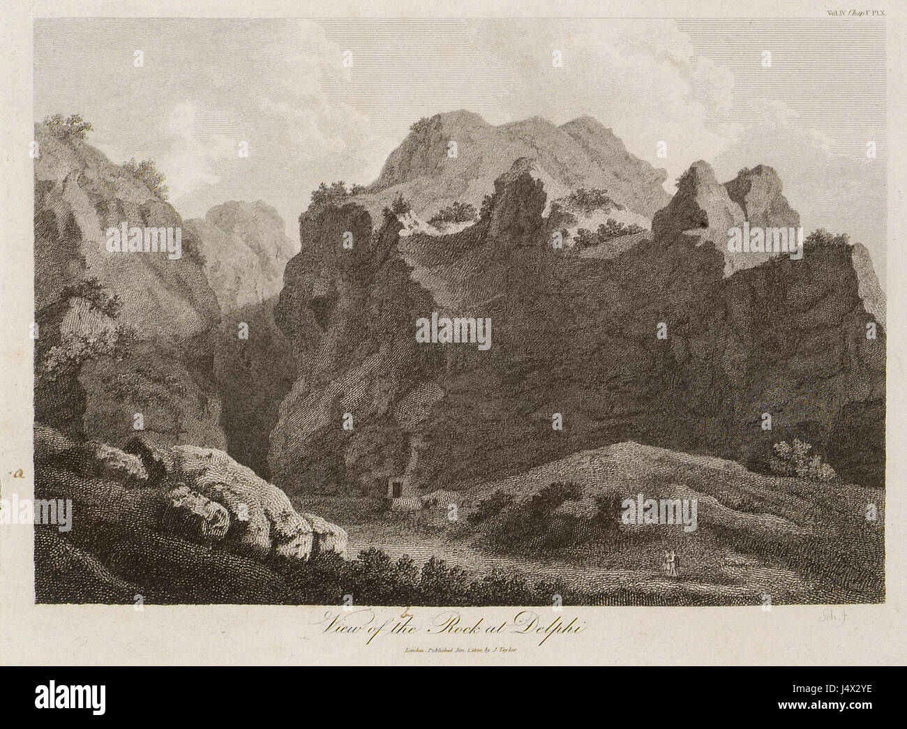 The 'View of the Chasm at Delphi' by Stuart James and Revett Nicholas ...