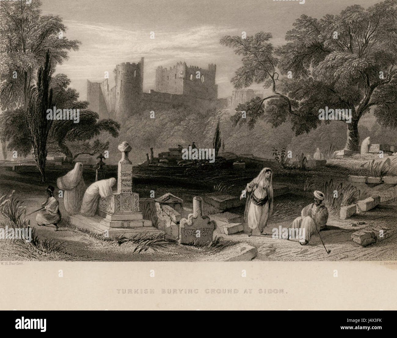 This 1836 work by John Carne depicts the Turkish burying ground in ...