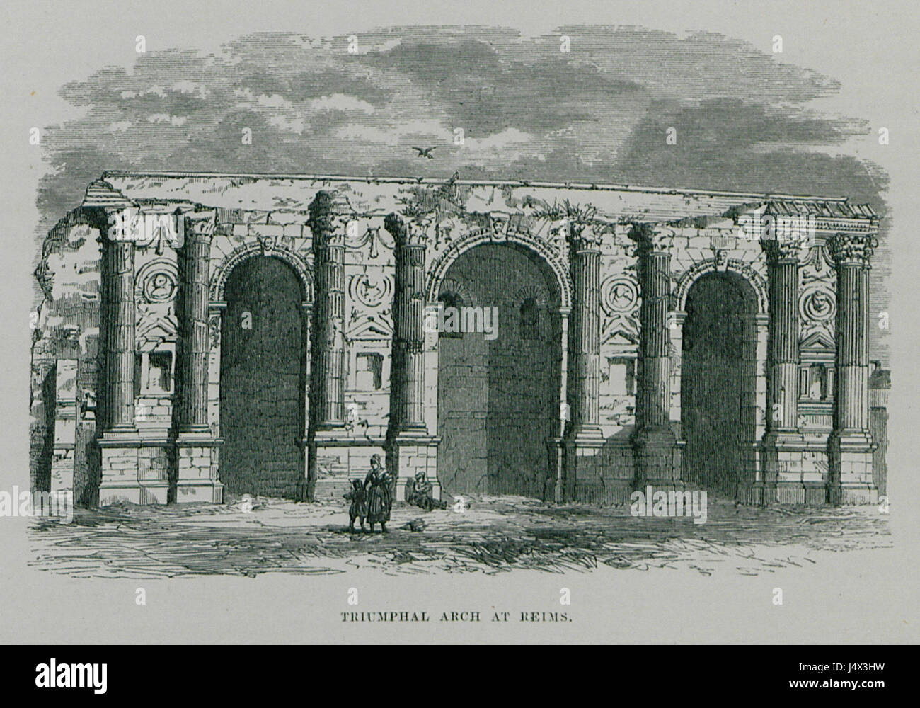 The Triumphal Arch at Reims, designed by Charles Texier in 1864, is a ...