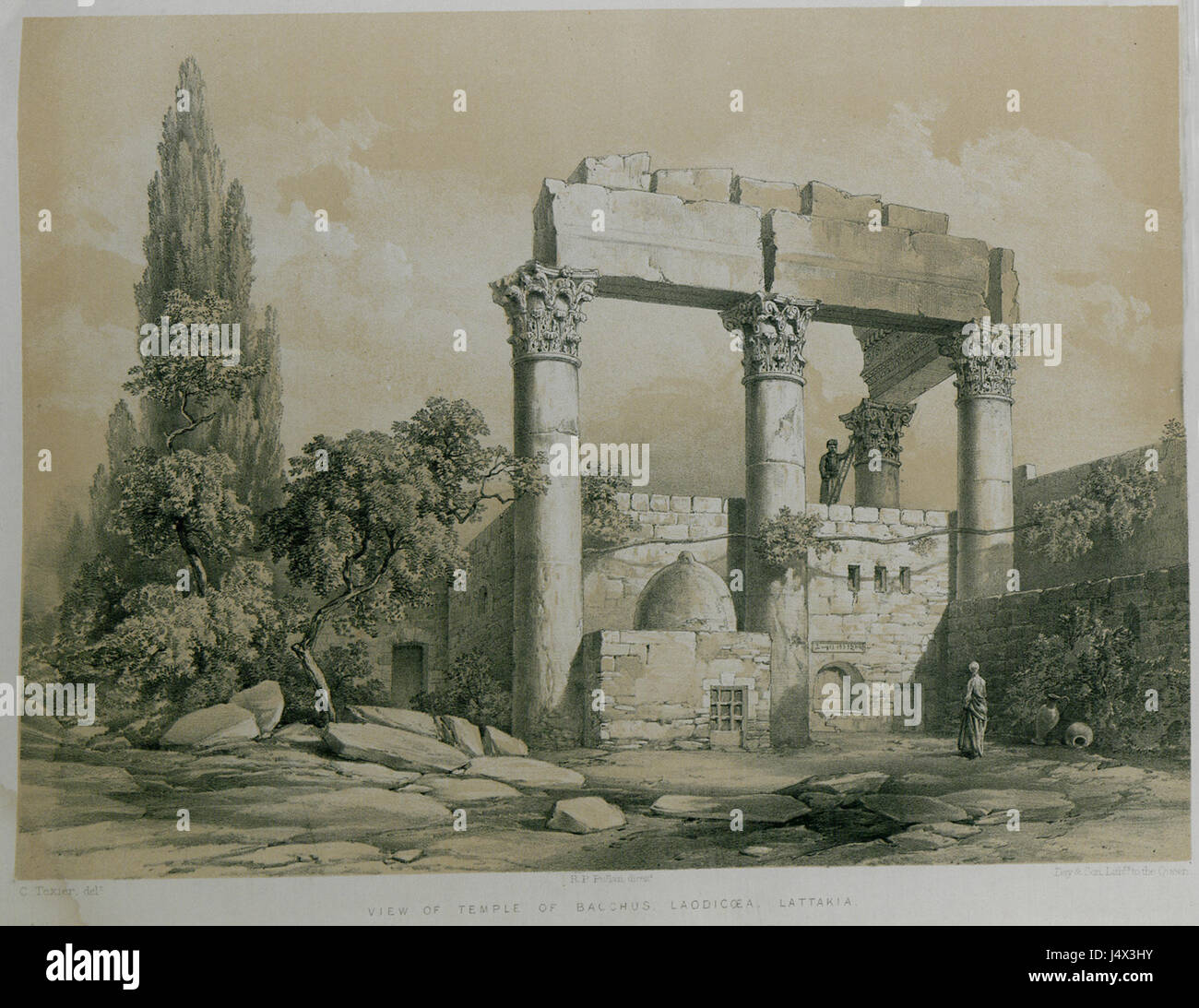 This image depicts the Temple of Bacchus, located in Laodicea (modern ...