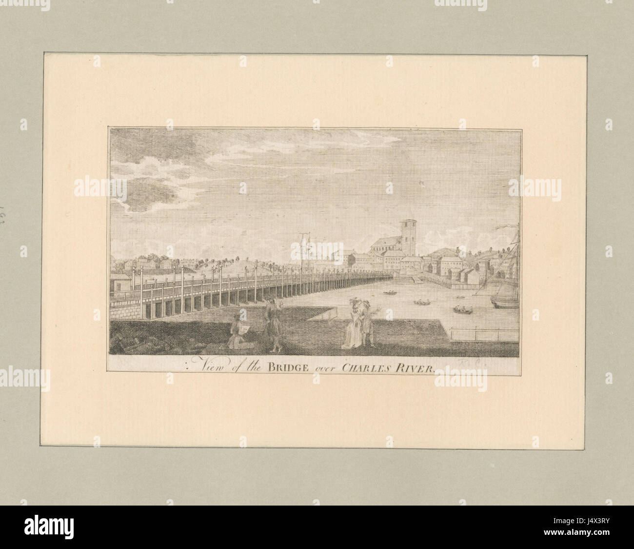 This historic view of the bridge over the Charles River captures the ...