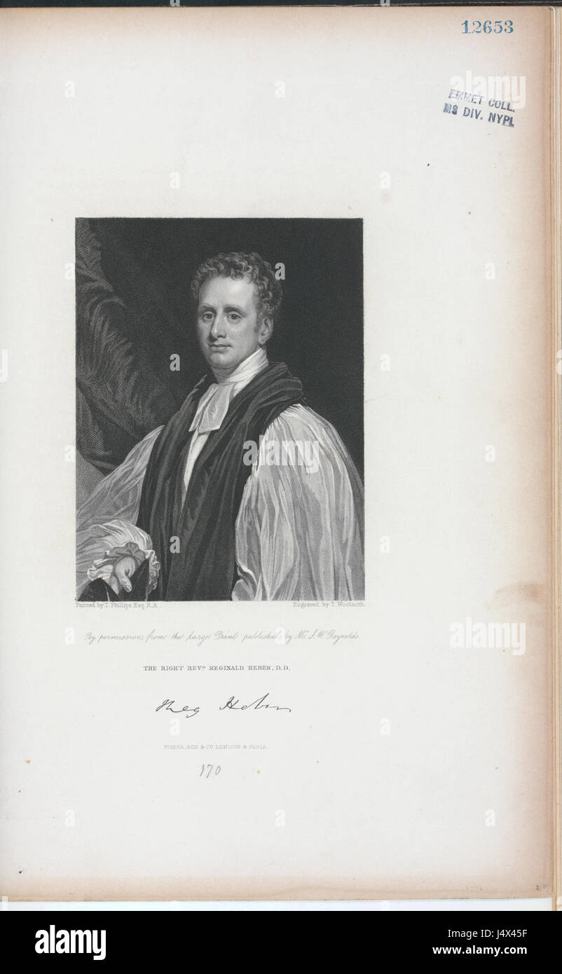 The Right Reverend Reginald Heber was a renowned English bishop ...