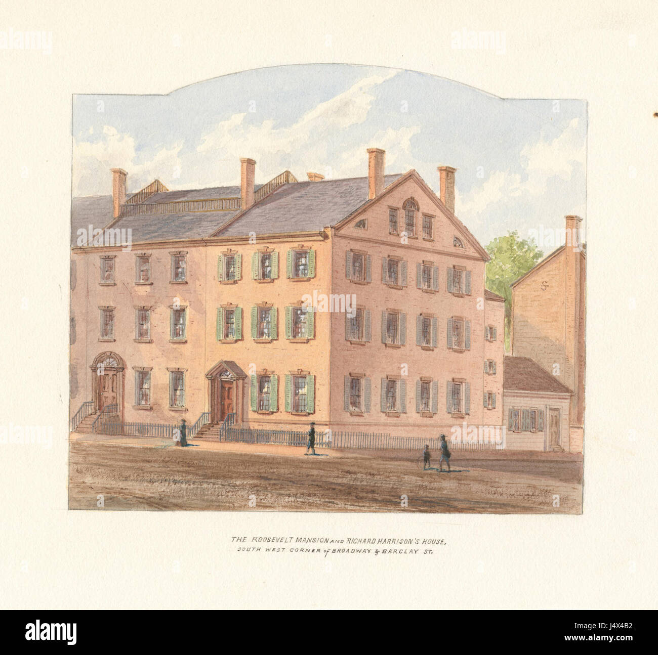 This historic image shows The Roosevelt Mansion and Richard Harrison's ...