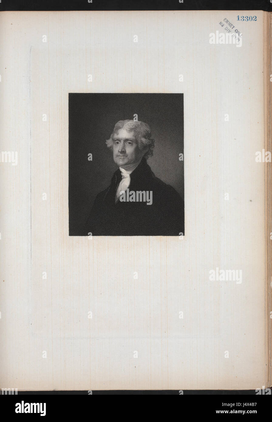 A portrait of Thomas Jefferson, the third president of the United ...