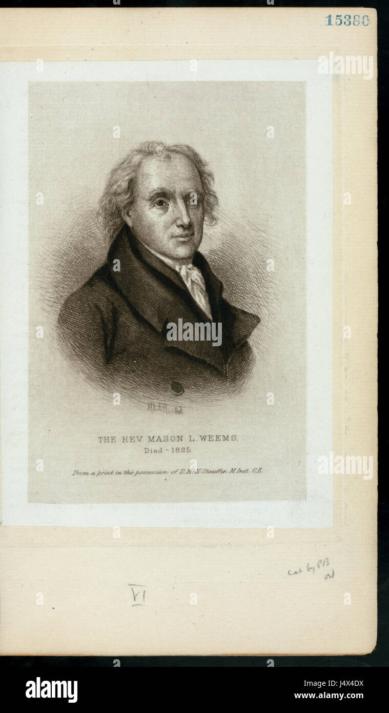 A reference to the Rev. Mason L. Weems, an American clergy and author ...
