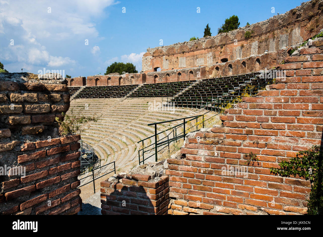Amphitheater in Greek style in Taorimina, Italy Stock Photo - Alamy