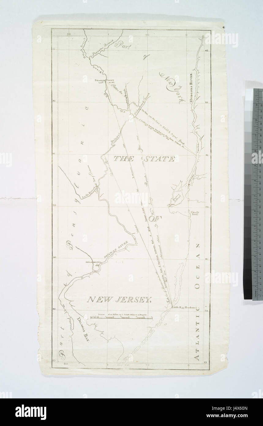 This image represents a historical map or document related to the state of New Jersey. It likely ...