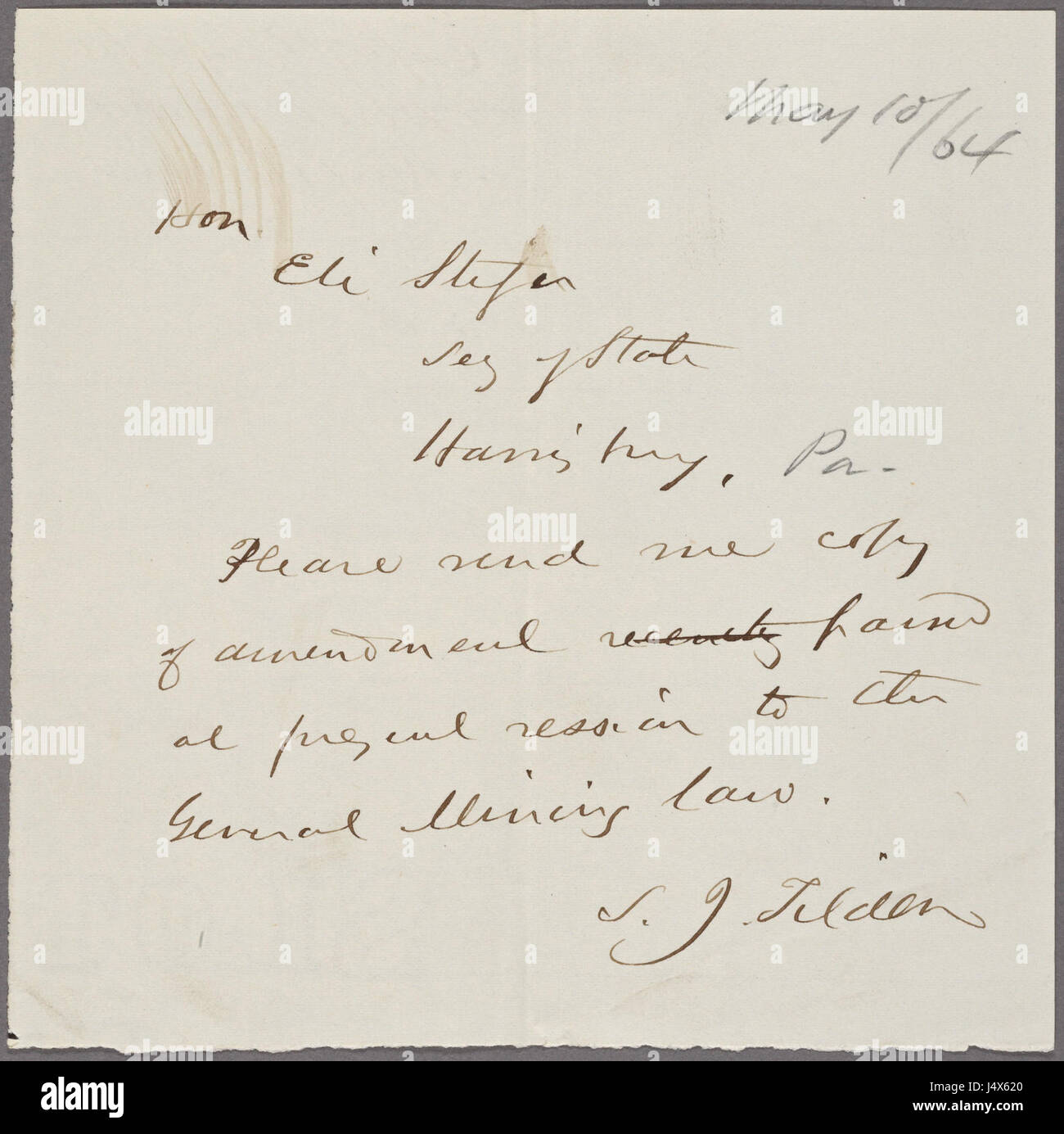 The unidentified drafts by Samuel J. Tilden from 1852 to 1883, housed ...