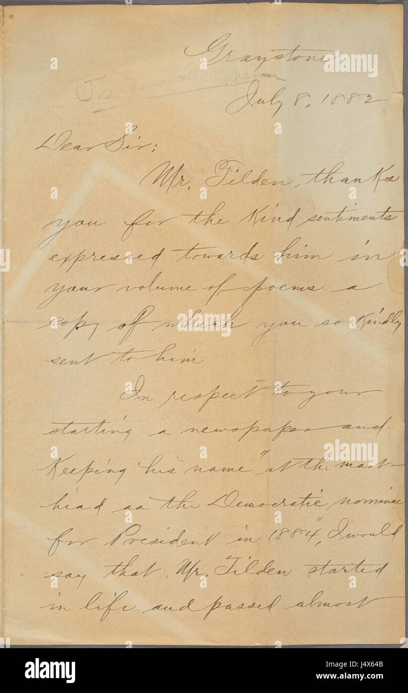 These are unidentified drafts by Samuel J. Tilden, dated between 1852 ...